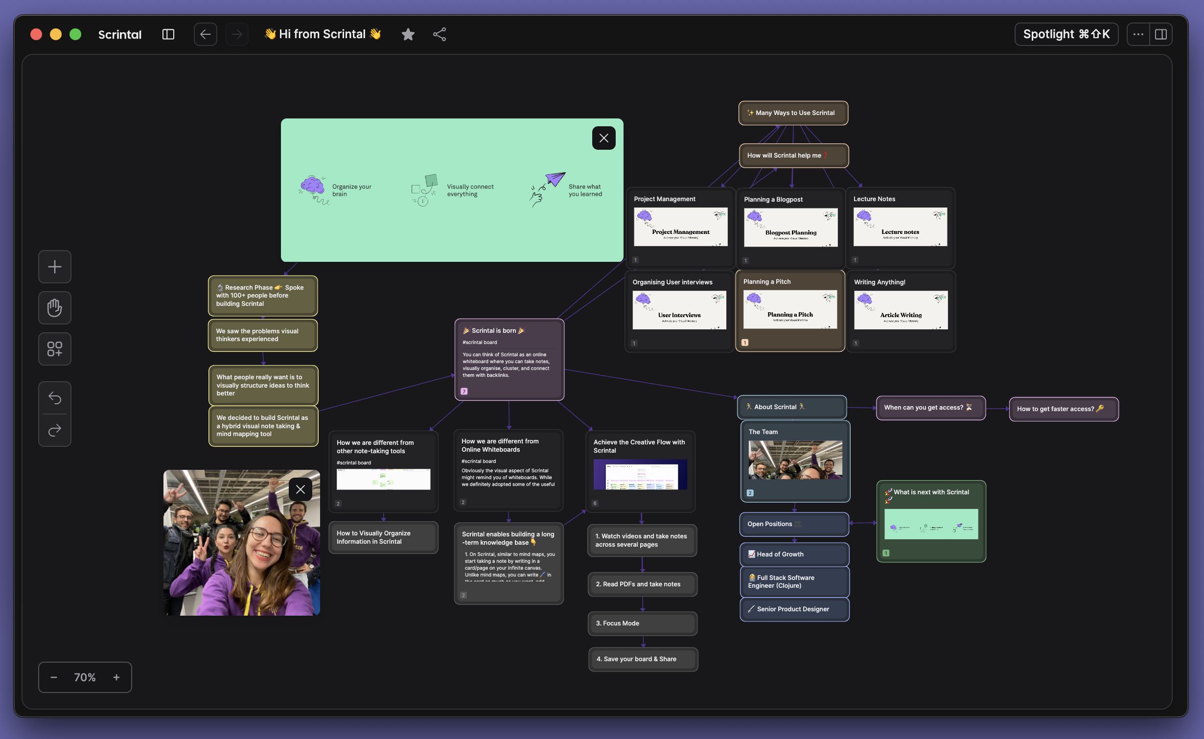 Heptabase Alternative: Scrintal Visual Note Taking App